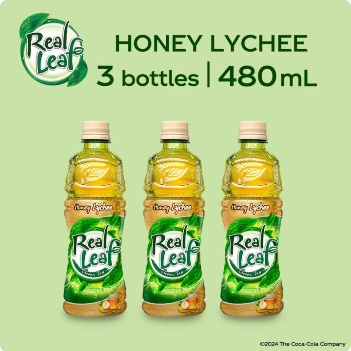 Real Leaf Green Tea Honey Lychee 480mL - Pack of 3 | Lazada PH