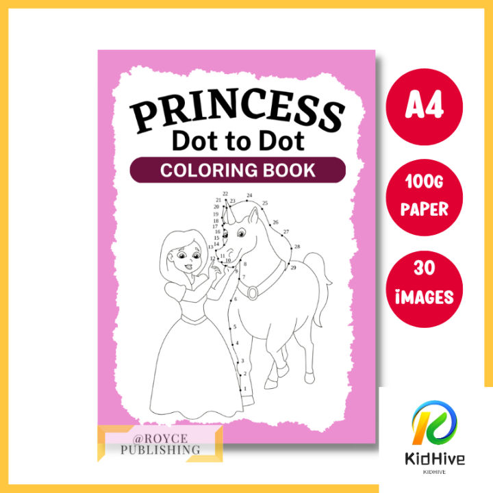 Princess Dot To Dot Colouring Activity Book For Kids and Toddlers 1 ...