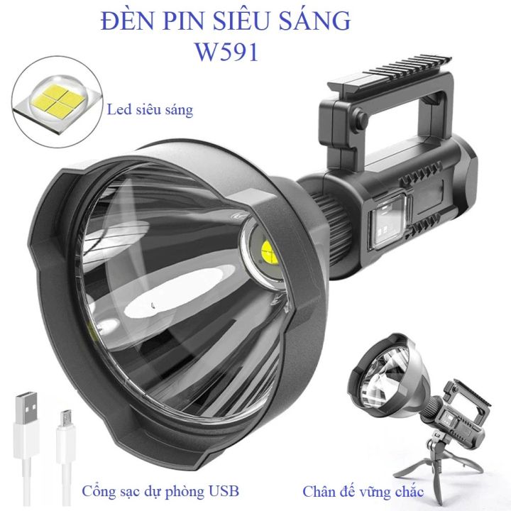 Đèn pin siêu sáng W591 chiếu xa 1000m pin khủng quân đội Mỹ, Đèn pin cầm tay , đèn pin cầm tay ...
