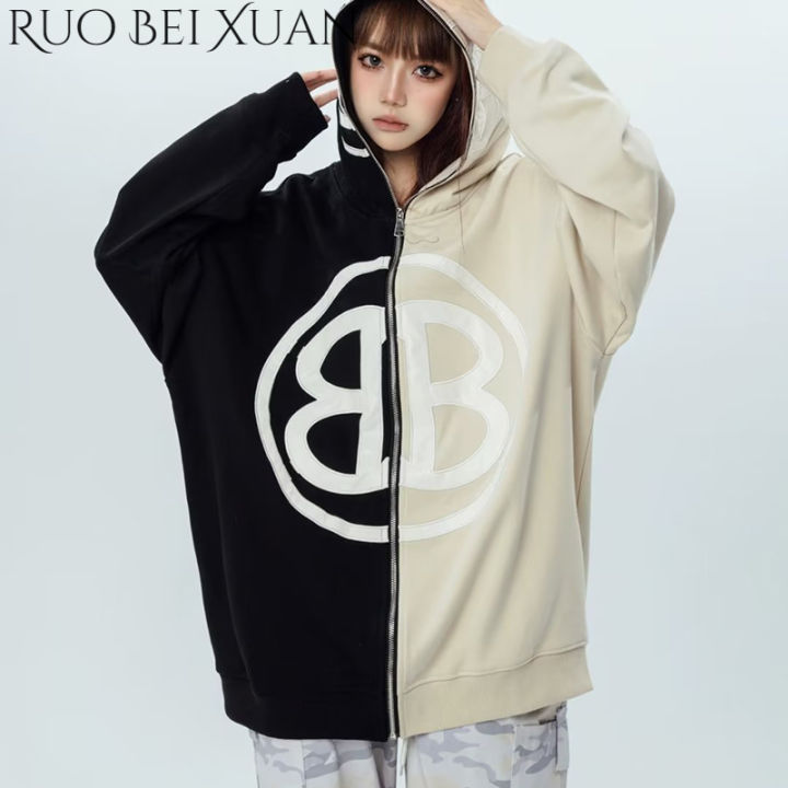 Ruo Bei Xuan หมุดสองชิ้นหลังคอตตอน,ไม่ใช่ลูกบอลเสื้อบางเบามีฮู้ดพิมพ์ ...