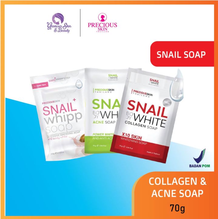 Precious Skin Thailand Snail Body White Anti Acne Collagen X10 Soap ...