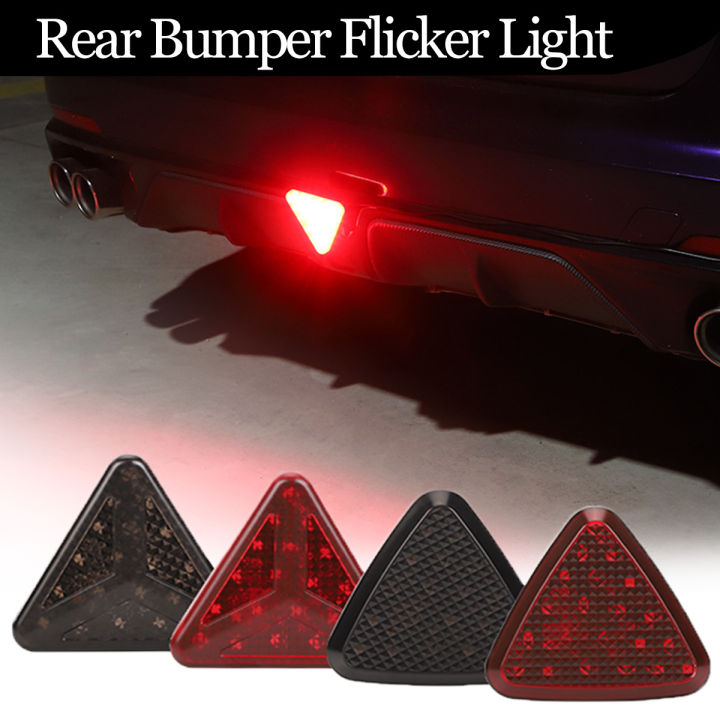 12V Car Center Brake Light Universal Triangle Red LED 3rd Rear Bumper ...