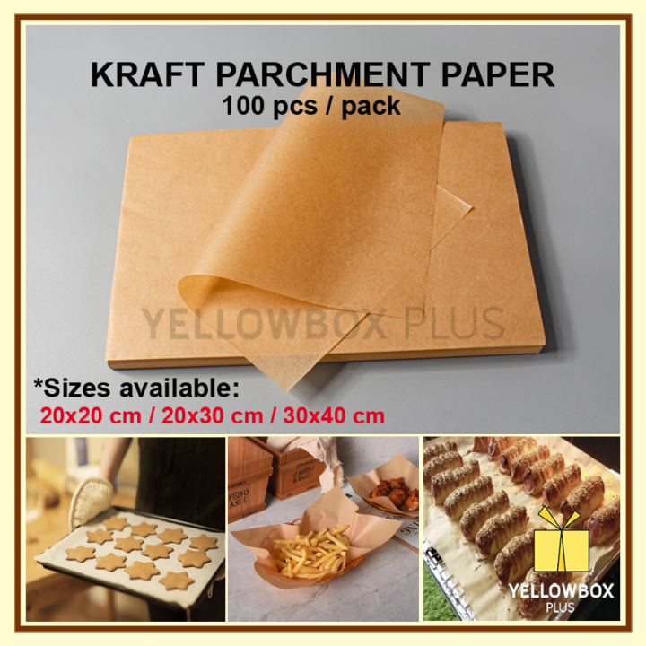 Parchment Paper Kraft Unbleached 100pcs For Baking Non-stick Wax Paper ...