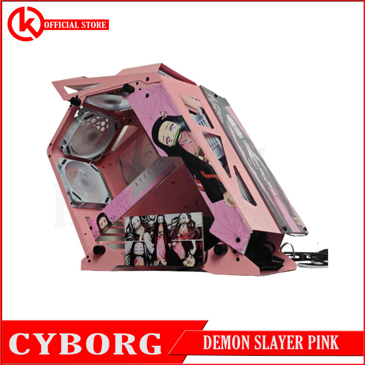 KEYTECH DEMON SLAYER PINK CYBORG CASE MID TOWER PC GAMING CASE | Lazada PH