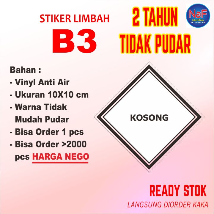 Stiker limbah B3 label tanda simbol beracun vinyl anti air | Lazada ...