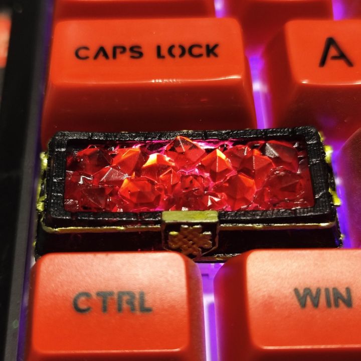 Flame Red Crystal Artisan Resin Keycaps Volcano For Mechanical Backlit ...