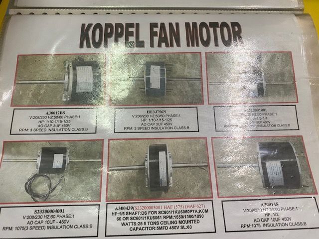 Koppel Fan Motor (A30012BS, S232001001, S23200004001,A300439,A30014S ...