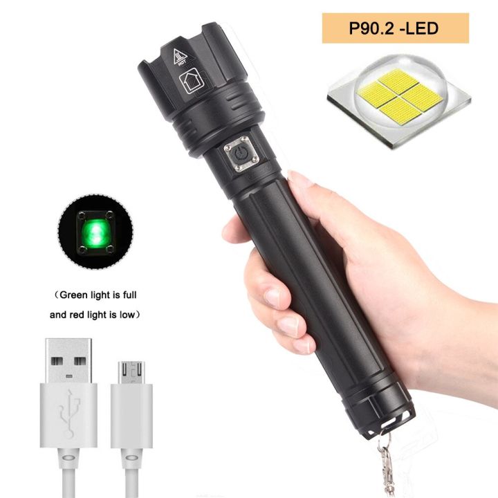 839 XHP70 P90 brightness flashlight charging USB power display zoom ...