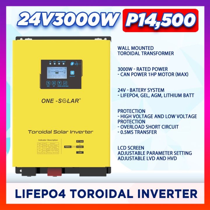 COD ☼Toroidal Solar Inverter 24V3000w One Toroid Solar Inverter Like ...