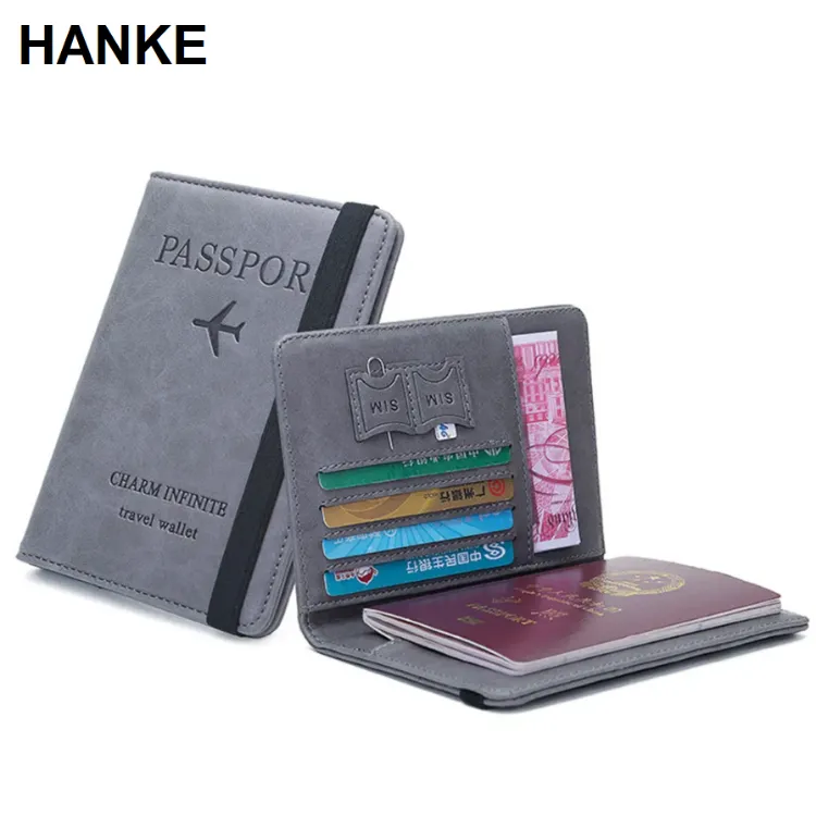 HANKE Travel Passport Cover Card Holder Logo Custom PU Leather Passport ...