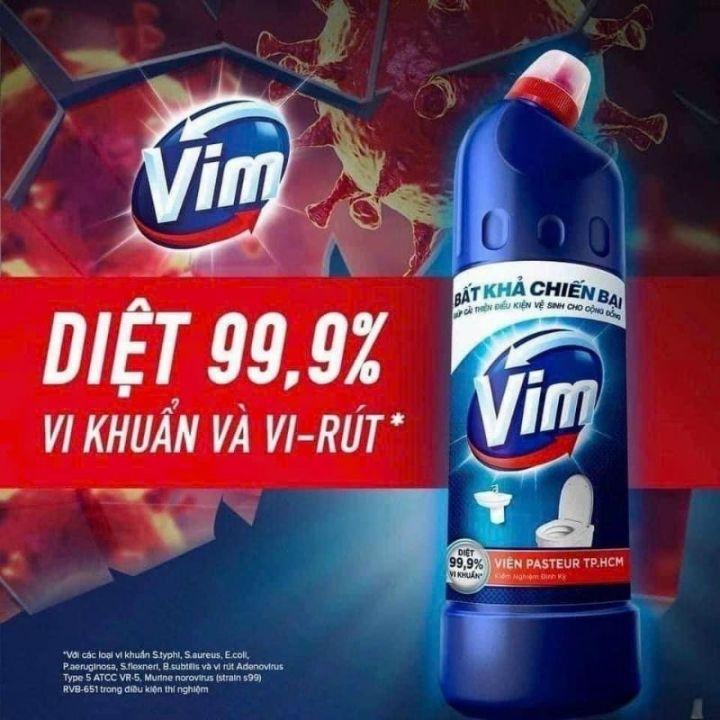 Chai lớn 880ml Vim Xanh nước tẩy bồn cầu & nhà tắm VIM diệt khuẩn ...