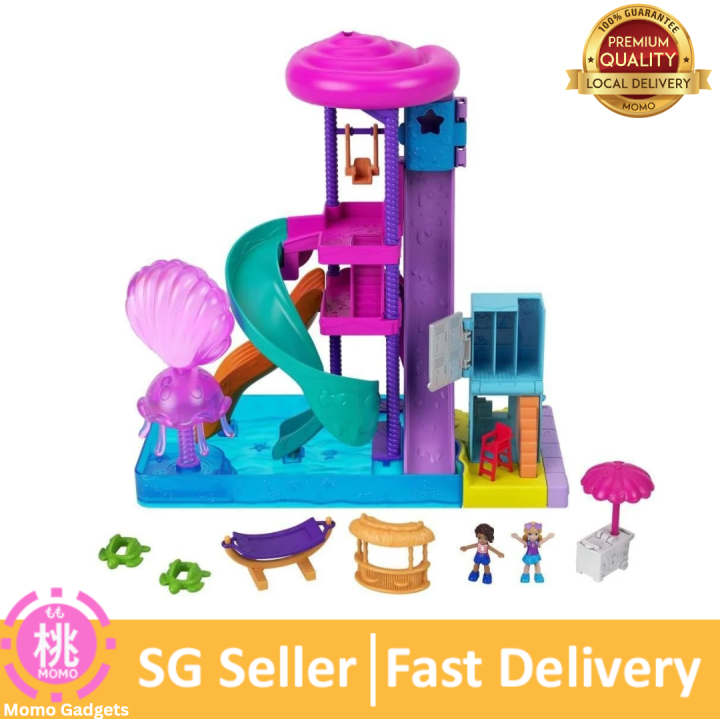 Polly Pocket Outdoor Toy with 2 Micro Dolls & Water Play Accessories ...