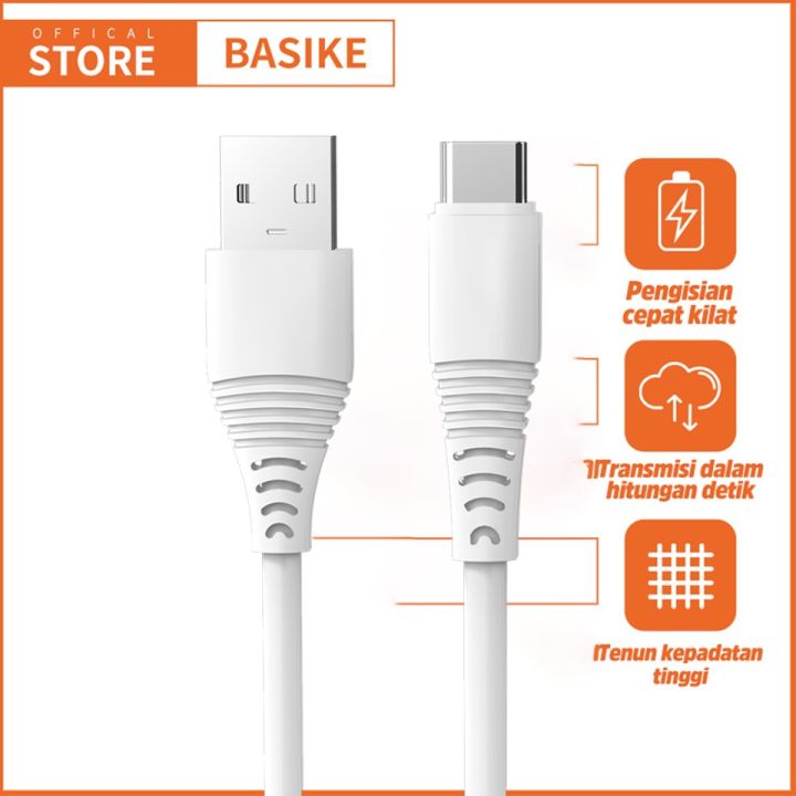 Basike Kabel Date USB to micro/type C/lightning iphone 1M 5V/1.5A | Lazada Indonesia