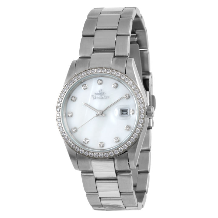 UniSilver TIME Men's Silver / White Analog with window date Stainless ...