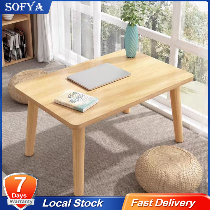 Sofya Wooden Table Bed Desk Tea Table Small Desk Small Table Bay Window Solid Wood Ground Table ...