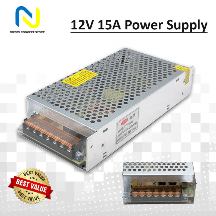 12V 15A POWER SUPPLY STEEL BOX 100V - 220V (BIG) DC 12V 180WATT POWER SUPPLY DC 12V 15A AC TO DC ...