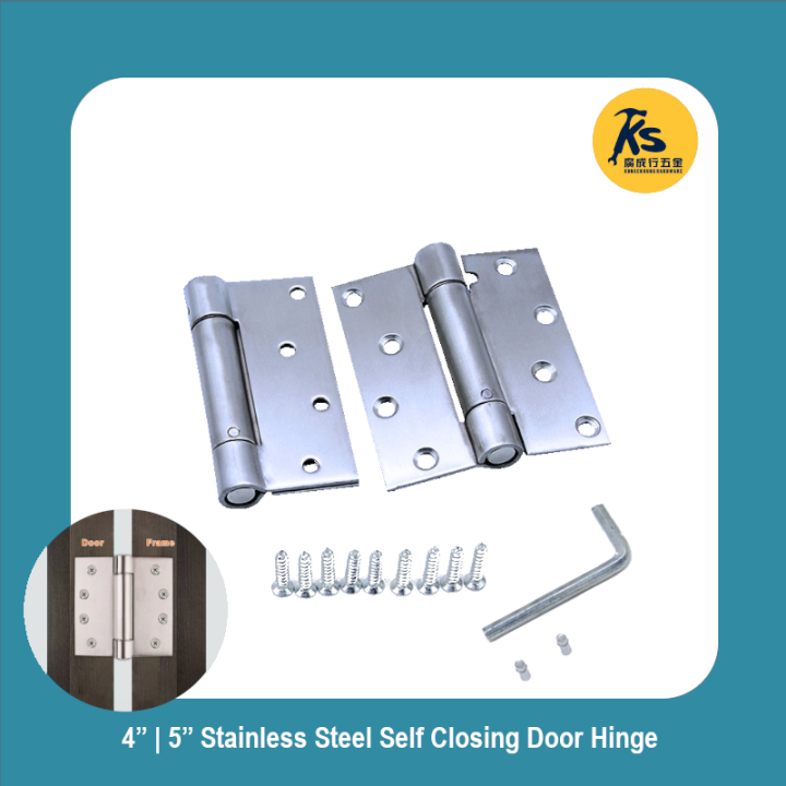 4" | 5" Stainless Steel Self Closing Single Action Spring Door Hinge ...