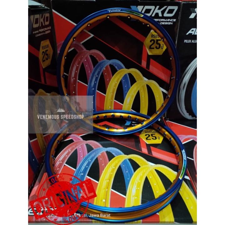 Velg Alumunium Yoko Two Tone Blue/Gold 160x17 Original Made In Thailand ...