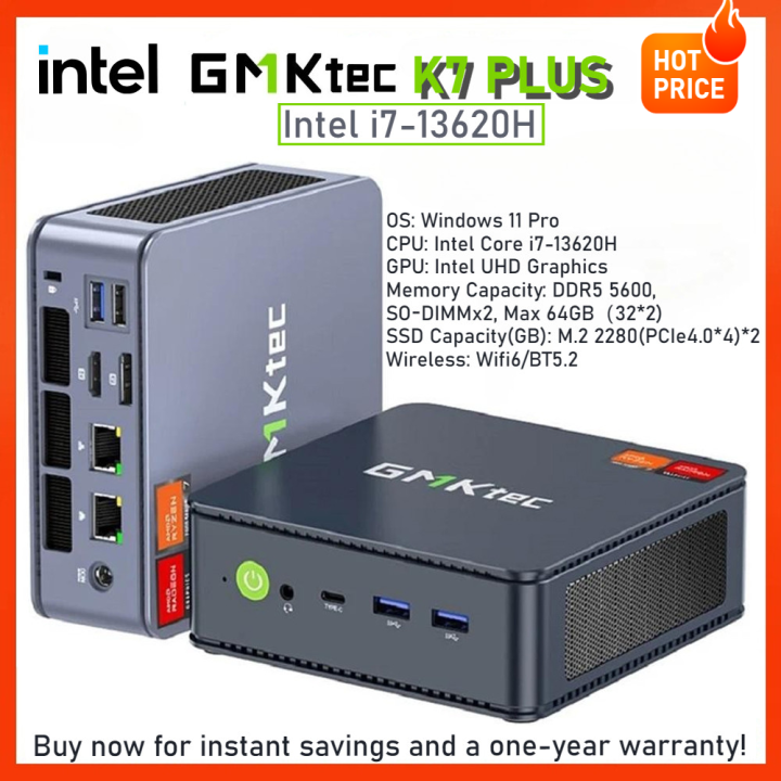 GMKtec K7 Plus Intel Core I7-13620H มินิพีซี Windows 11 Pro WIFI6 BT5.2 Dual 2.5G LAN ...