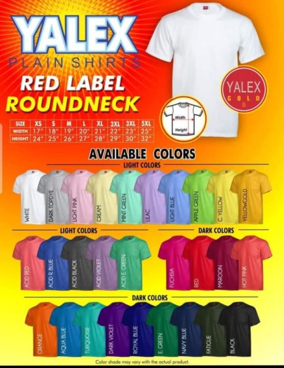 YALEX Red Label Round Neck T Shirt - DIRECT | Lazada PH