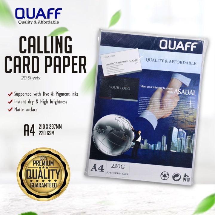 QUAFF A4 Size Calling Card Paper Matte 220GSM / 250GSM / 300GSM ...