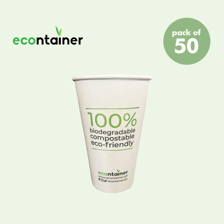 Econtainer C008-4 16oz Sugarcane Bagasse Cold Cup with Big Print ...