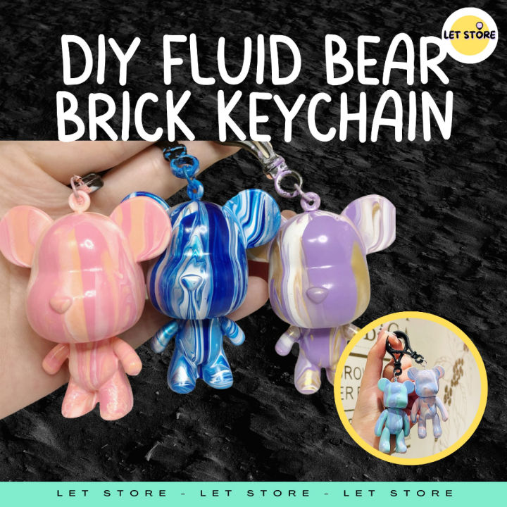 [Random Colour] Bearbrick Keychain Bear Paint Bear Brick Paint Toys Art ...