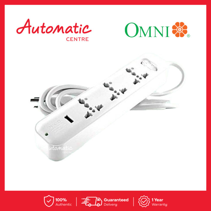 OMNI Travel Extension Cord 3-Gang + USB-301 Travel Extension Cord ...