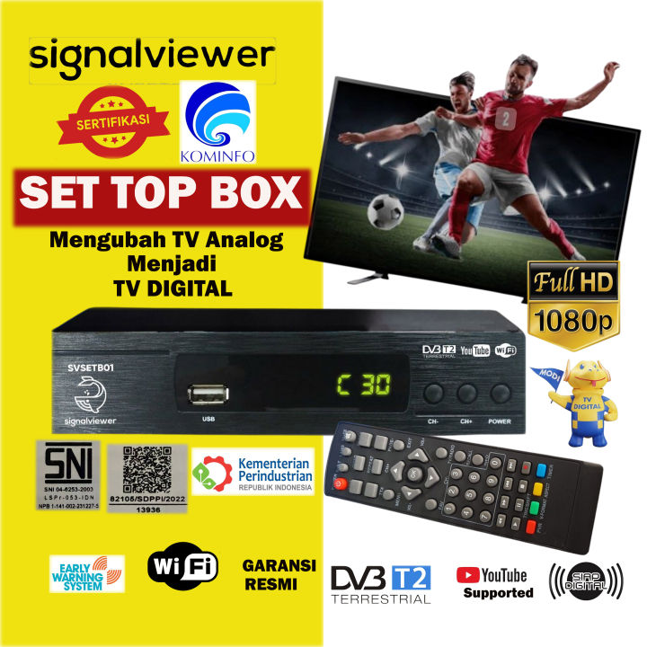Set Top Box STB TV Digital Signal Viewer Receiver Penerima Sinyal Digital DVB T2 SNI Sertifikasi ...