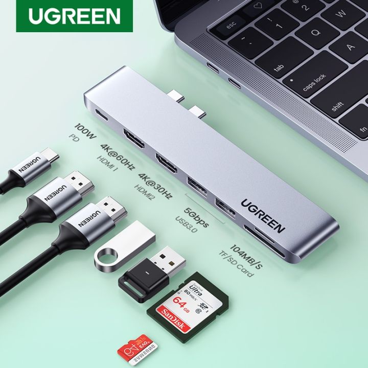 UGREEN USB C HUB Dual Type-C to USB 3.0 4KHDMI for M2 M1 MacBook Pro ...