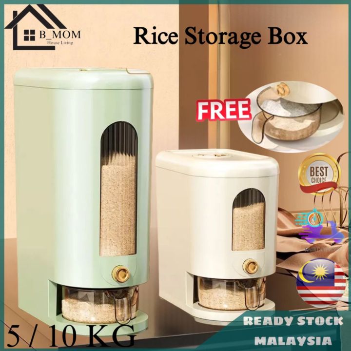 SUPER CAPACITY 5KG/10KG Rice Dispenser Nano Bucket Insect Moisture ...