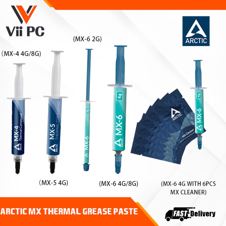 (LOCAL STOCK) Arctic MX-6 2g 4g 8g Thermal Grease Paste Compound Carbon ...