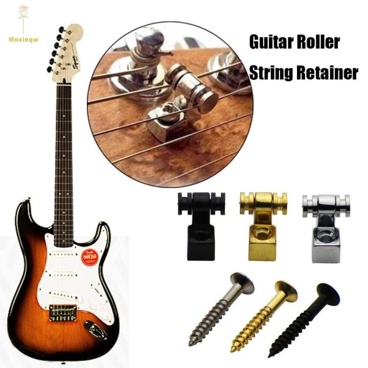 MOXIEQW Alloy Electric Guitar Chrome Roller Retainer Chrome Electric Guitar String Tree Stable ...