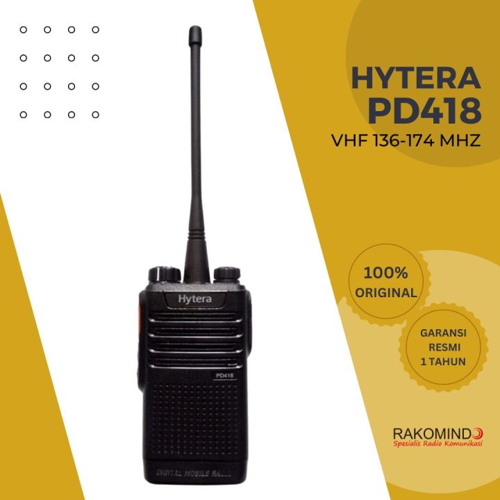 HT Hytera PD418 VHF 136-174 MHz Analog Dan Digital Original Handie ...