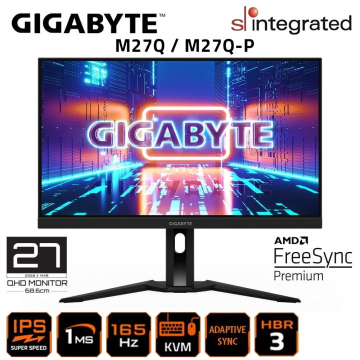 Gigabyte m27q/m27q p 27 "QHD 170Hz 0.5 ms SS IPS Gaming Monitor ...