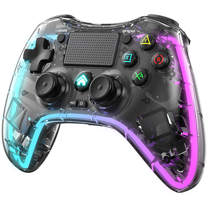 Wireless RGB Controller Gamepad Bluetooth Joystick Support PS4 PS4 Pro ...