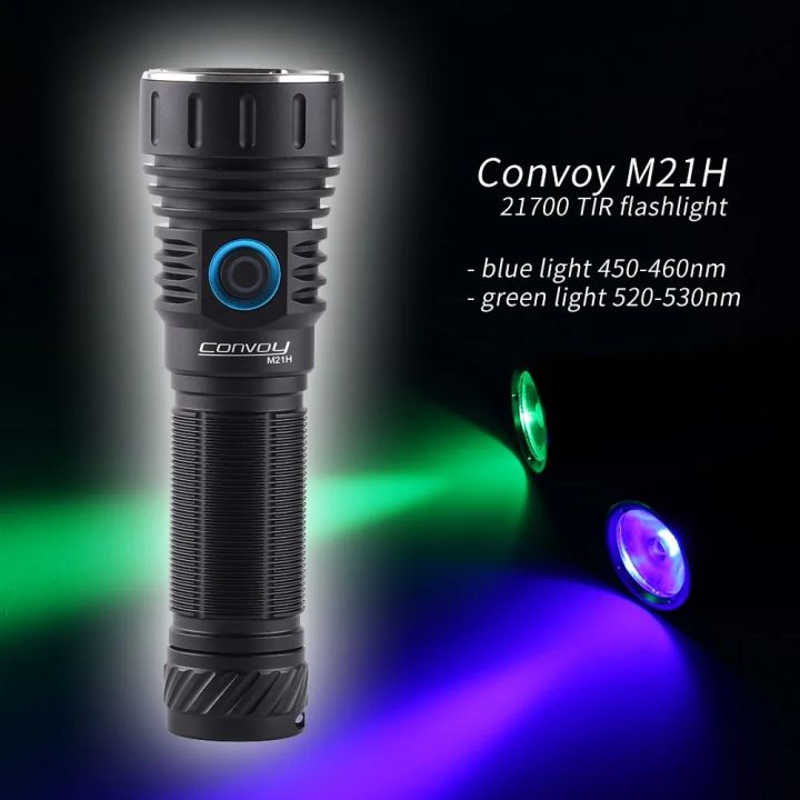 Convoy M21H 21700 TIR flashlight ,type-c charging port,blue light,green ...