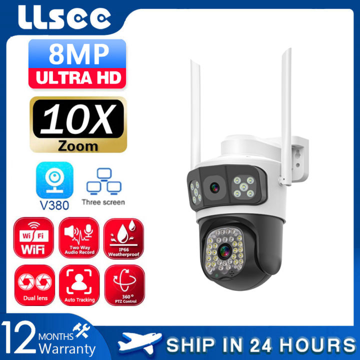 LLSEE dual lens CCTV camera PTZ360 for mobile viewing, WiFi camera AI ...