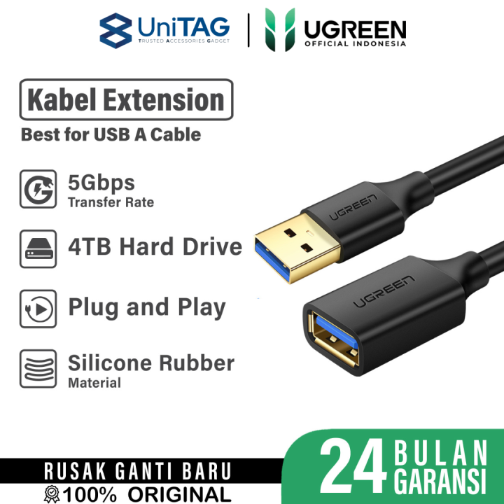 UGREEN Kabel Extension USB 3.0 to Female Laptop Komputer TV Cable ...