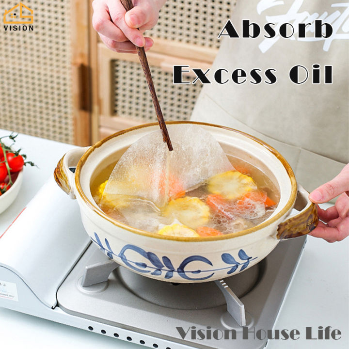 Vision 24Pcs/60Pcs Soup Oil Absorb Paper Kitchen Oil-Absorbing Paper ...