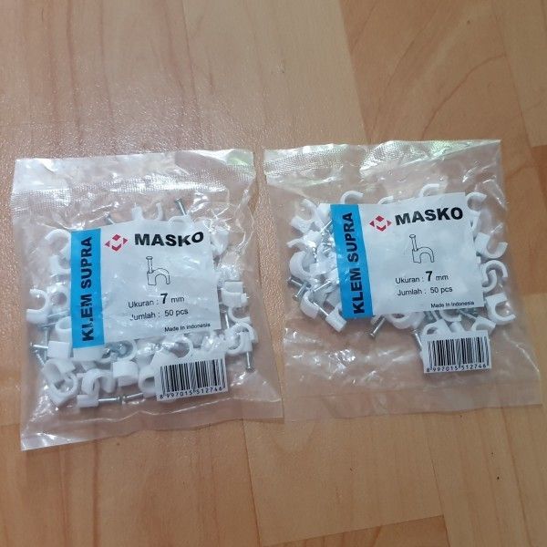 KLEM KABEL MASKO KLEM CLIP KABEL LISTRIK CABLE 7MM NO. 7 MATRIAL BETON ...