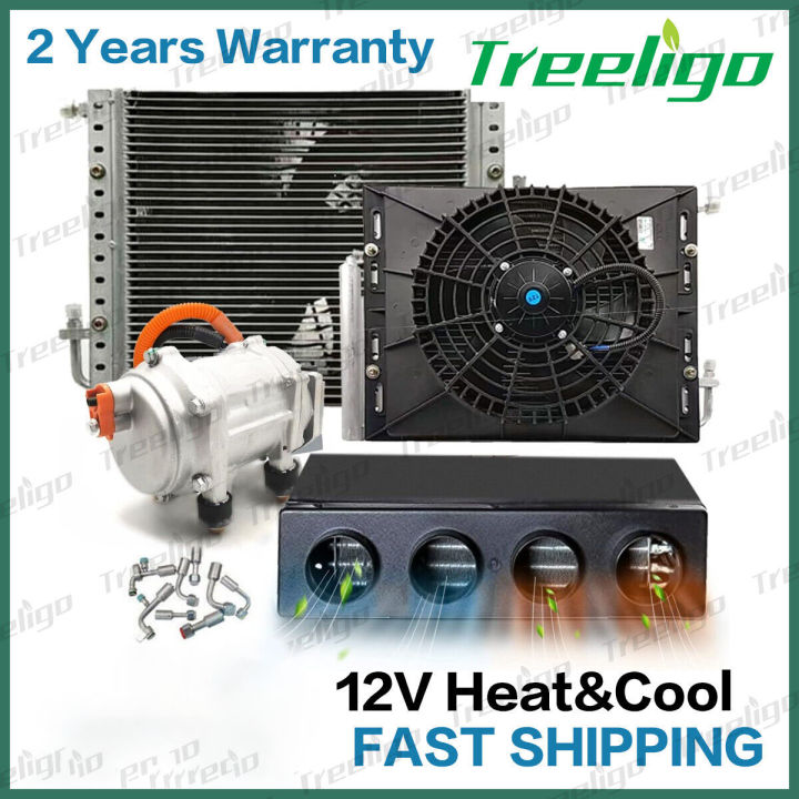 Treeligo 12V Electric Truck Air Conditioner Set Left Drive for RV Truck ...