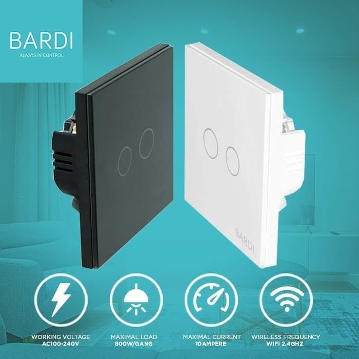 BARDI Smart Wall Switch EU 2 Gang Saklar Lampu Stop Kontak WiFi ...