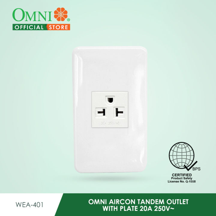 OMNI Aircon Tandem Outlet with Plate 20A 250V~ - WEA-401 | Lazada PH