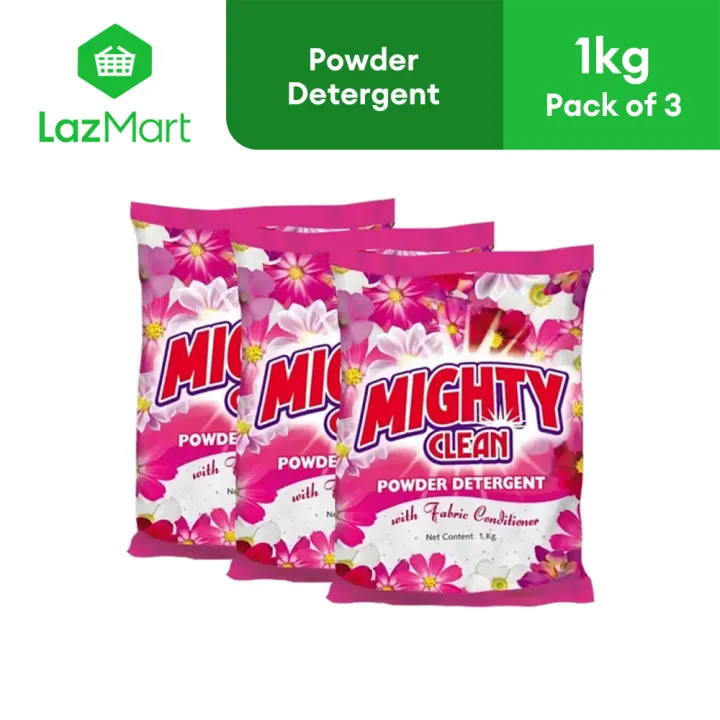 Mighty Clean Detergent Powder Floral Blossom Pink 1kg - Pack of 3 ...