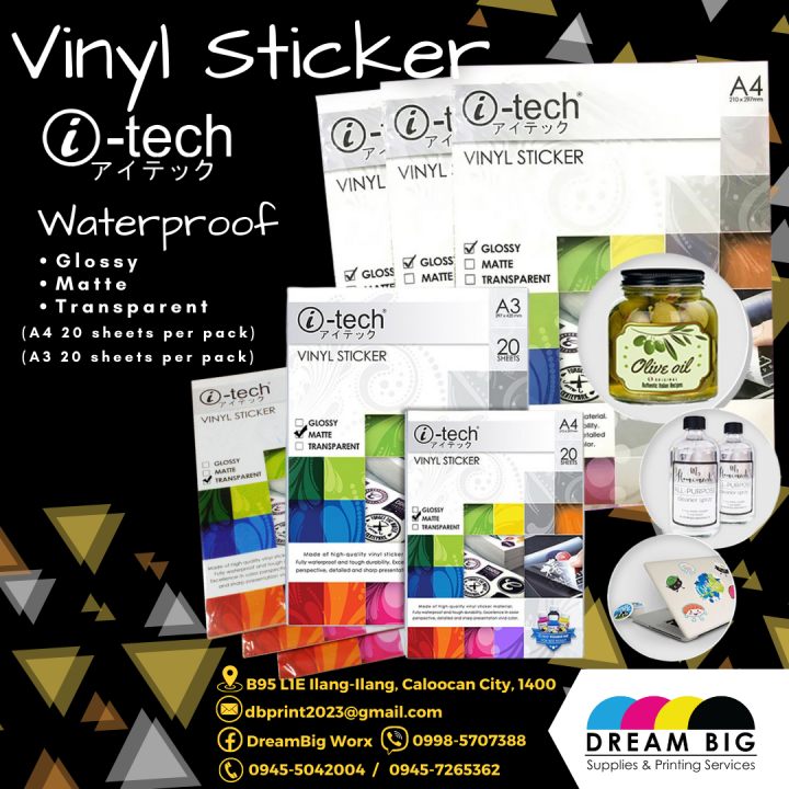 I-TECH VINYL STICKER A4 Size | 20 Sheets | Lazada PH