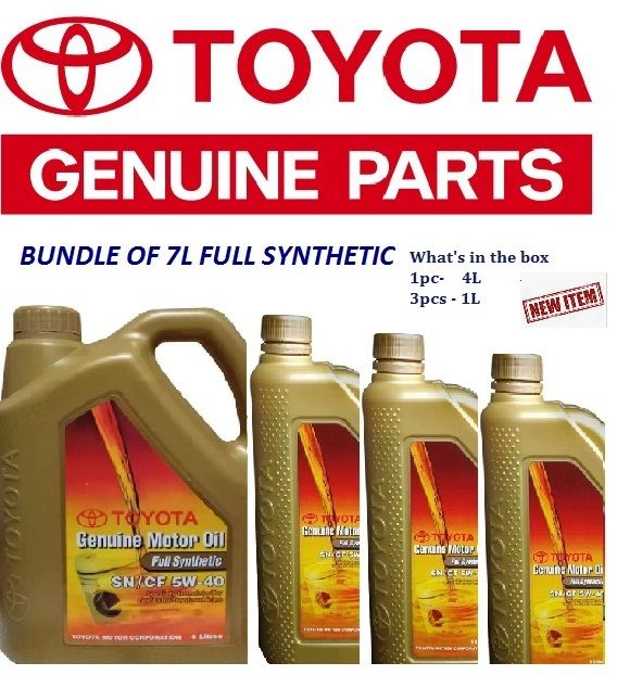 Toyota Genuine Motor Oil Full Synthetic 5W-40 - Bundle of 7Liters ...