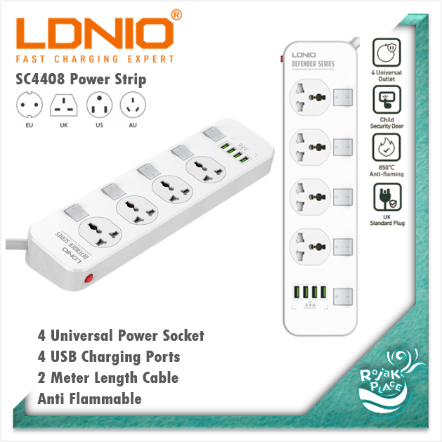 LDNIO SC4408 Electrical Socket Smart Extension Multifunction Power ...