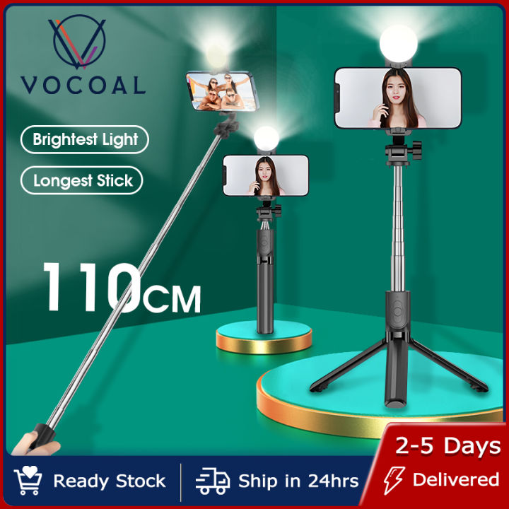 Vocoal 72cm Mini Selfie Sticks Bluetooth Selfie Stick with LED Fill ...