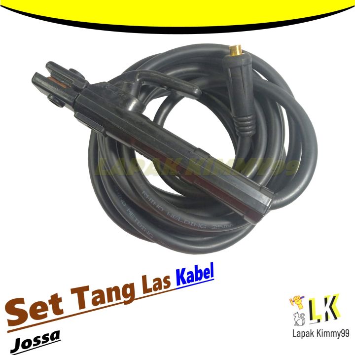 SET TANG LAS LISTRIK 200A + KABEL LAS 25mm 5 METER MALE CONNECTOR STANG ...